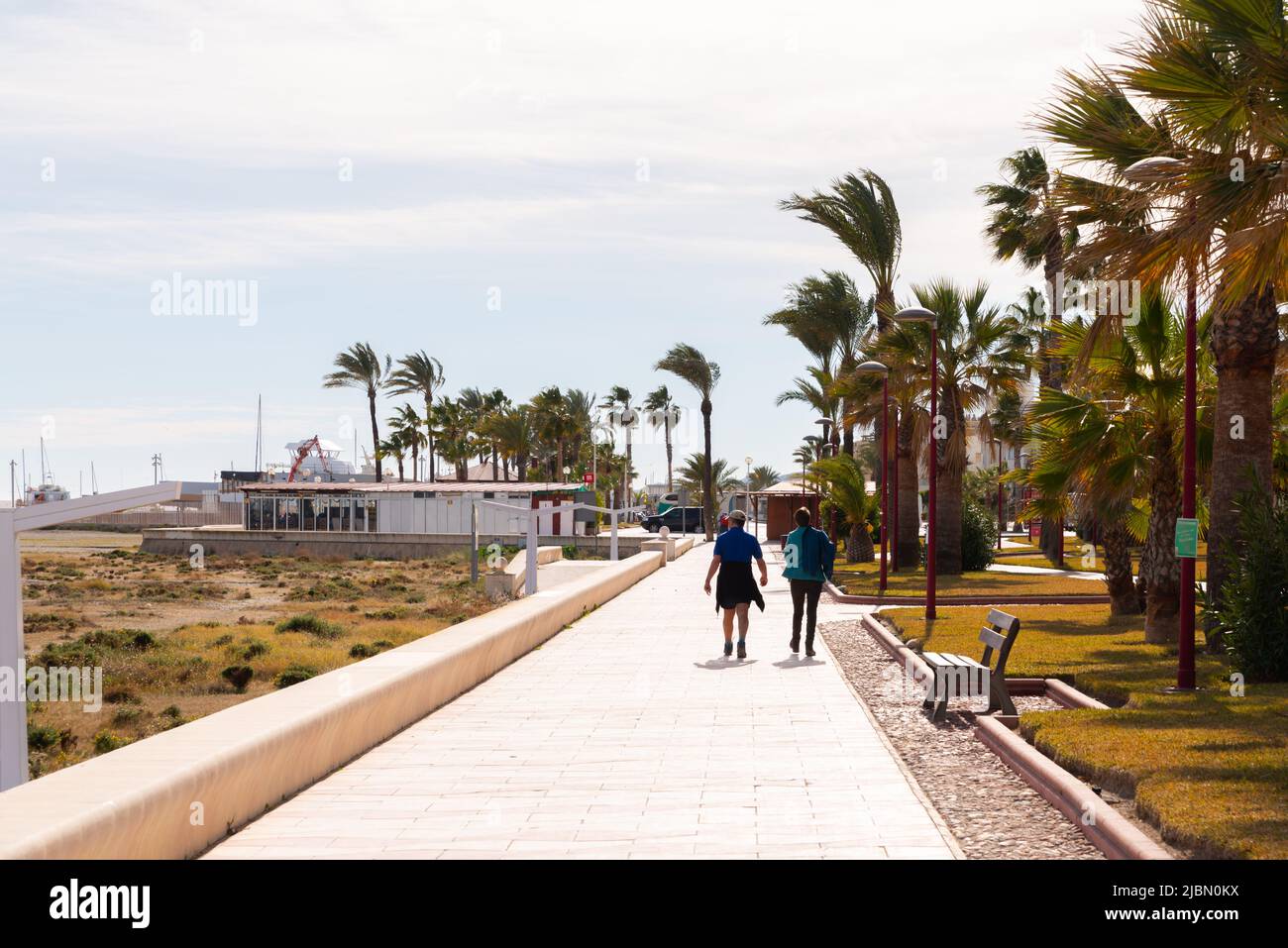 VERA, SPAIN - 23 JANUARY 2019 Recreational path in a Spanish town ...