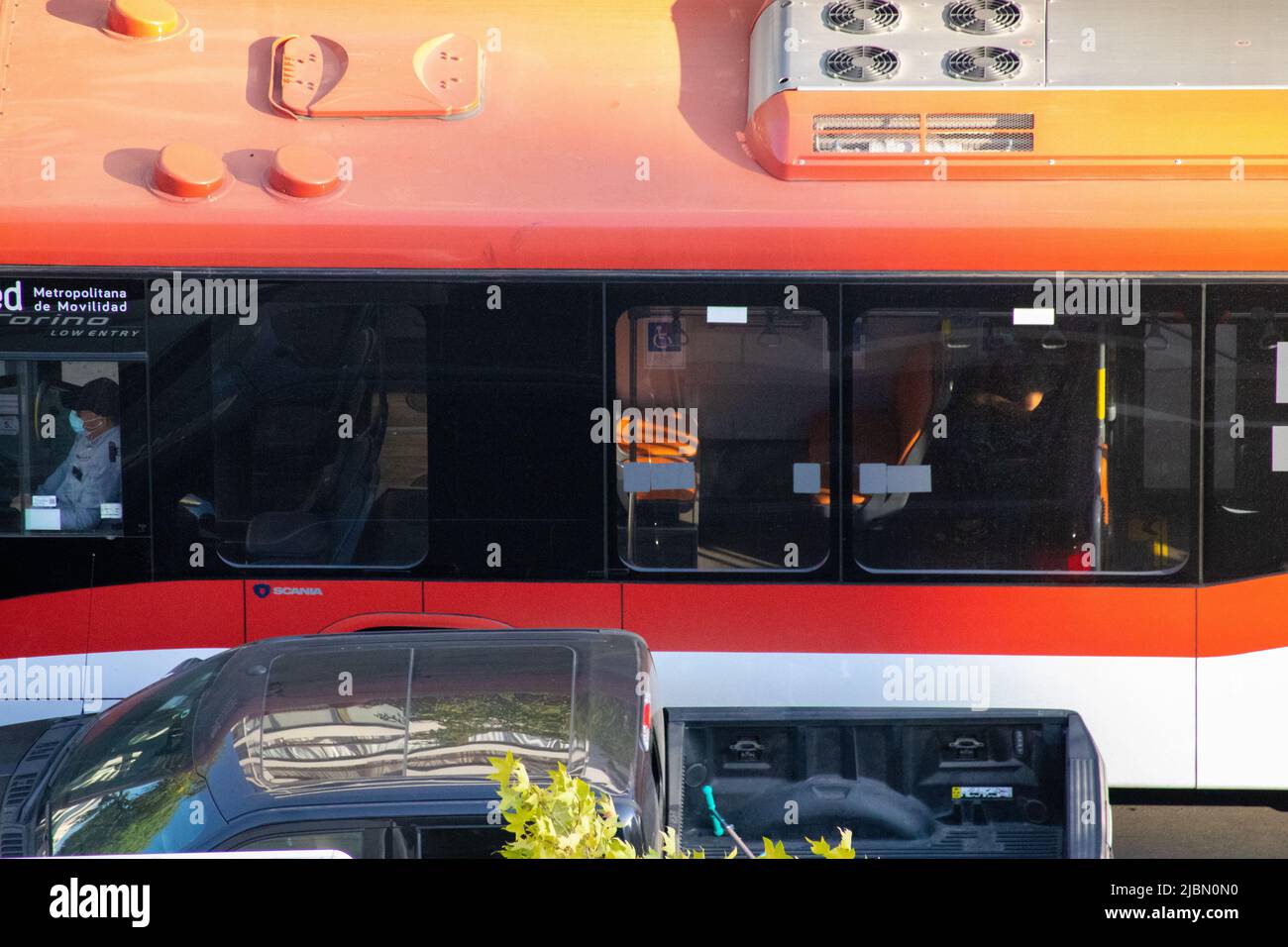 Bus in Santiago, Chile Stock Photo - Alamy