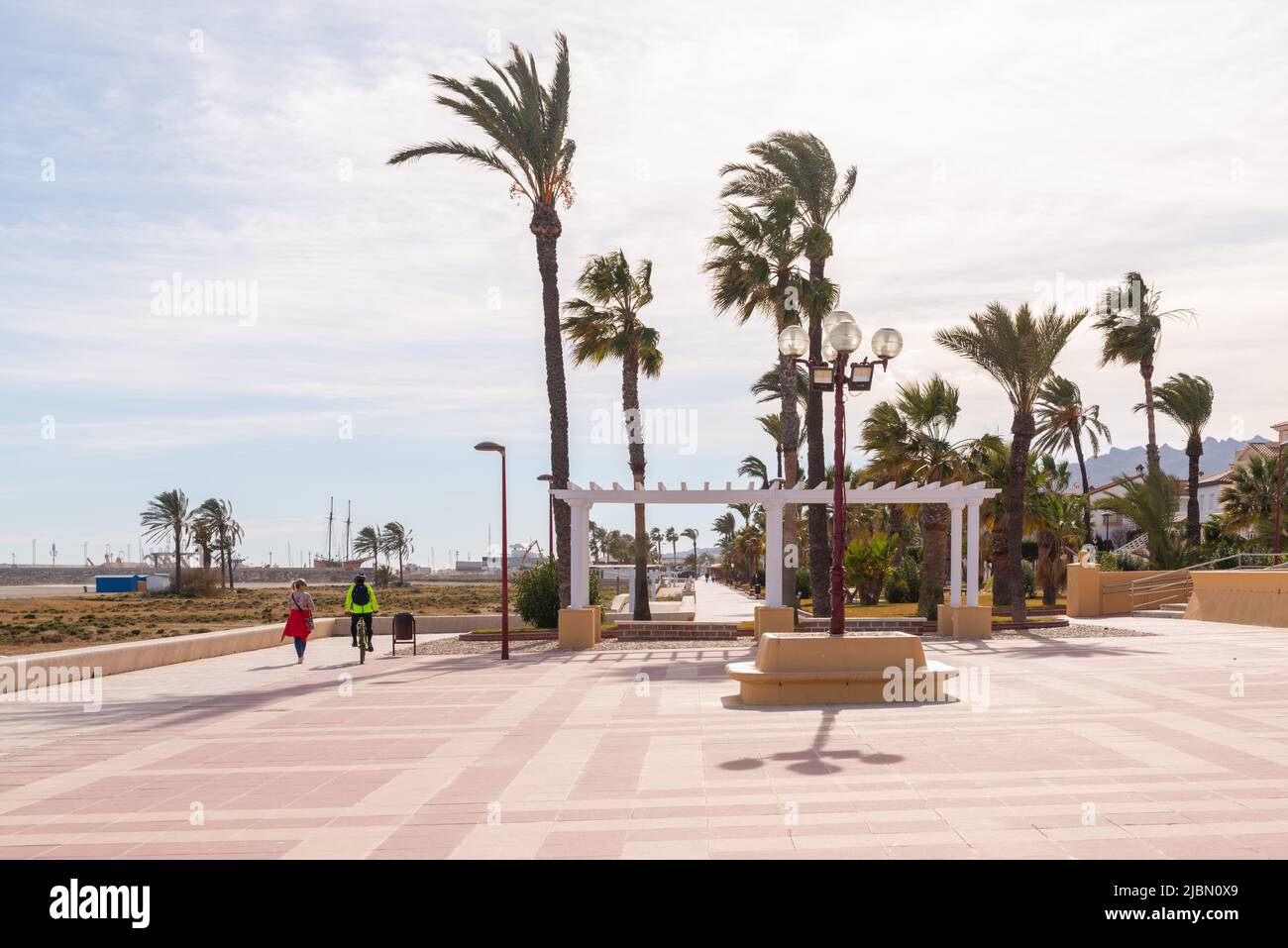 VERA, SPAIN - 23 JANUARY 2019 Recreational path in a Spanish town ...