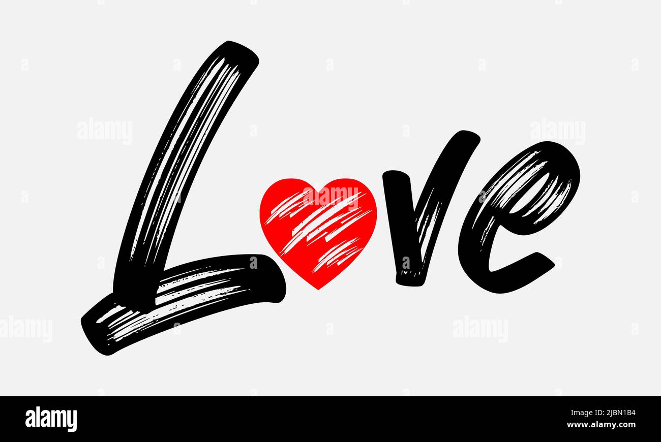 LOVE. text love. Lettering vector illustration for poster, card, banner ...