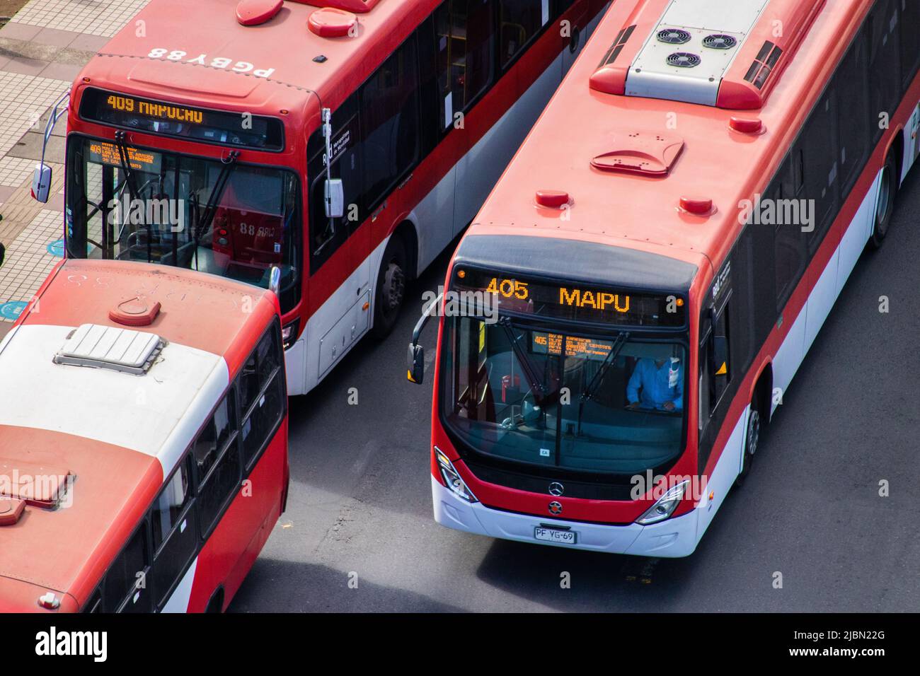 Bus in Santiago, Chile Stock Photo - Alamy