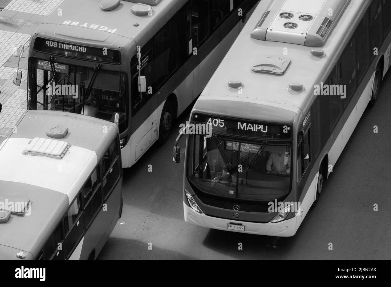 Bus in Santiago, Chile Stock Photo - Alamy