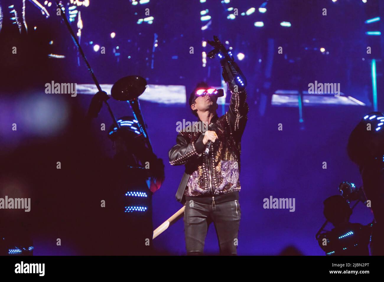 Matt Bellamy of Muse band performs live on stage during their ...