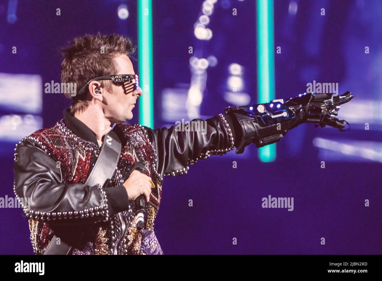 Matt Bellamy of Muse band performs live on stage during their ...