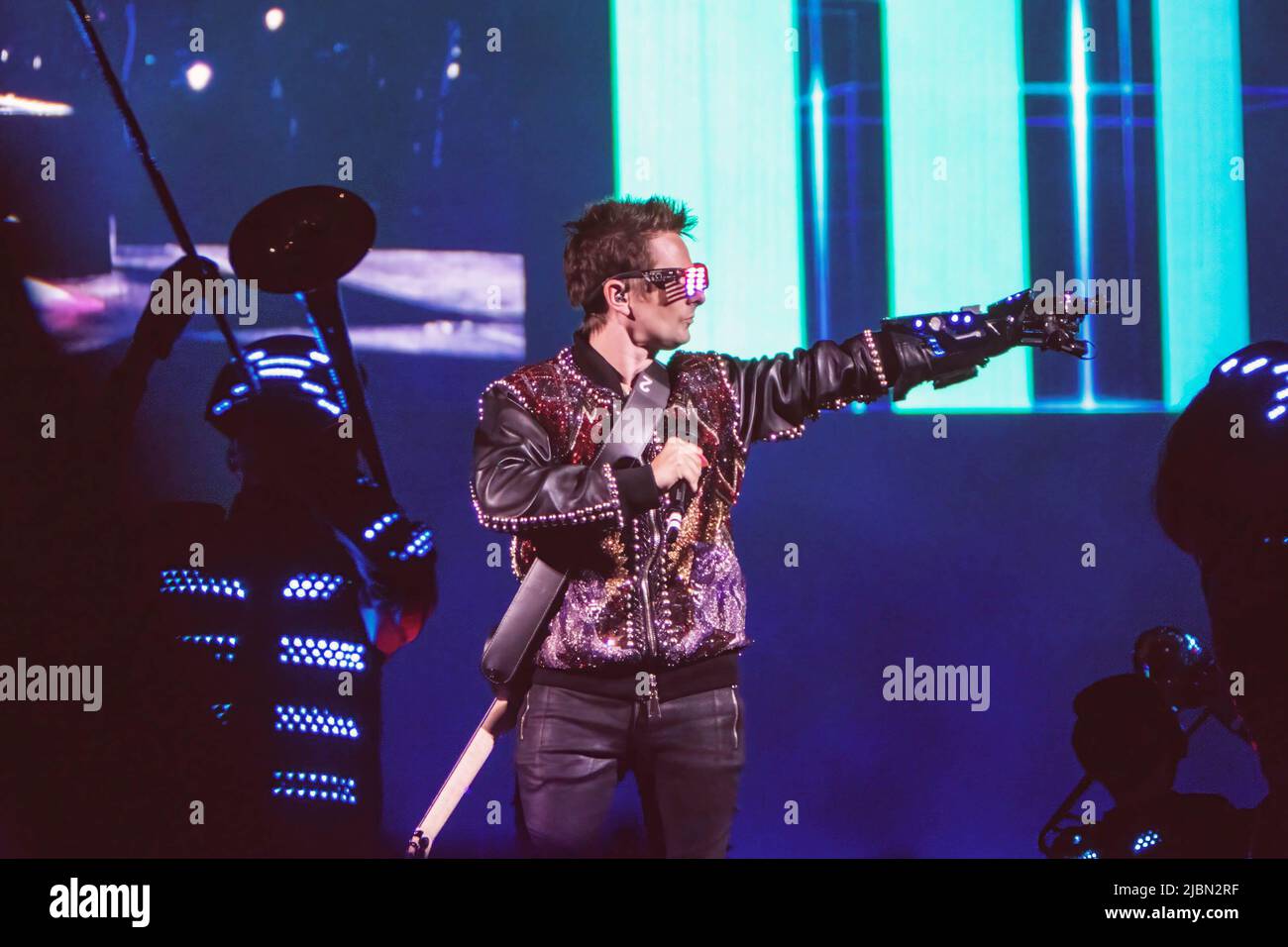 Matt Bellamy of Muse band performs live on stage during their ...