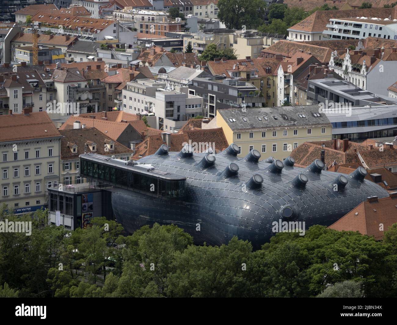 kunsthaus graz friendly alien Graz austria roofs detail modern building ...