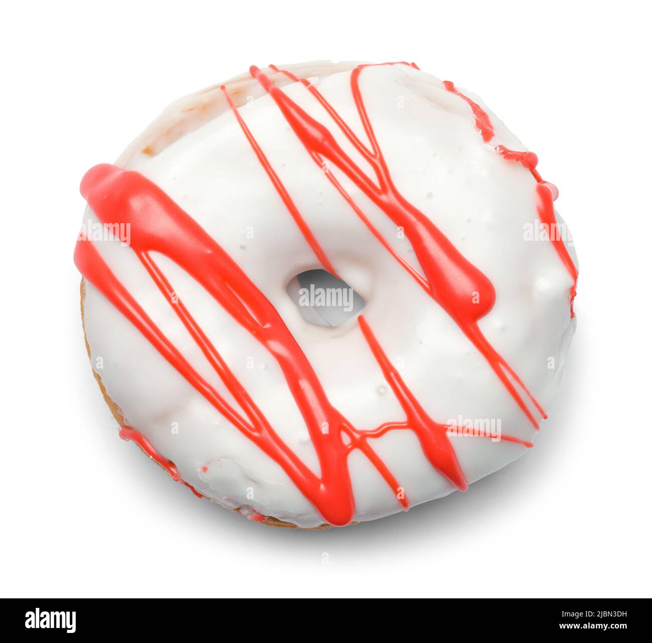 Round Frosted Doughnut Top View Cut Out on White Stock Photo - Alamy