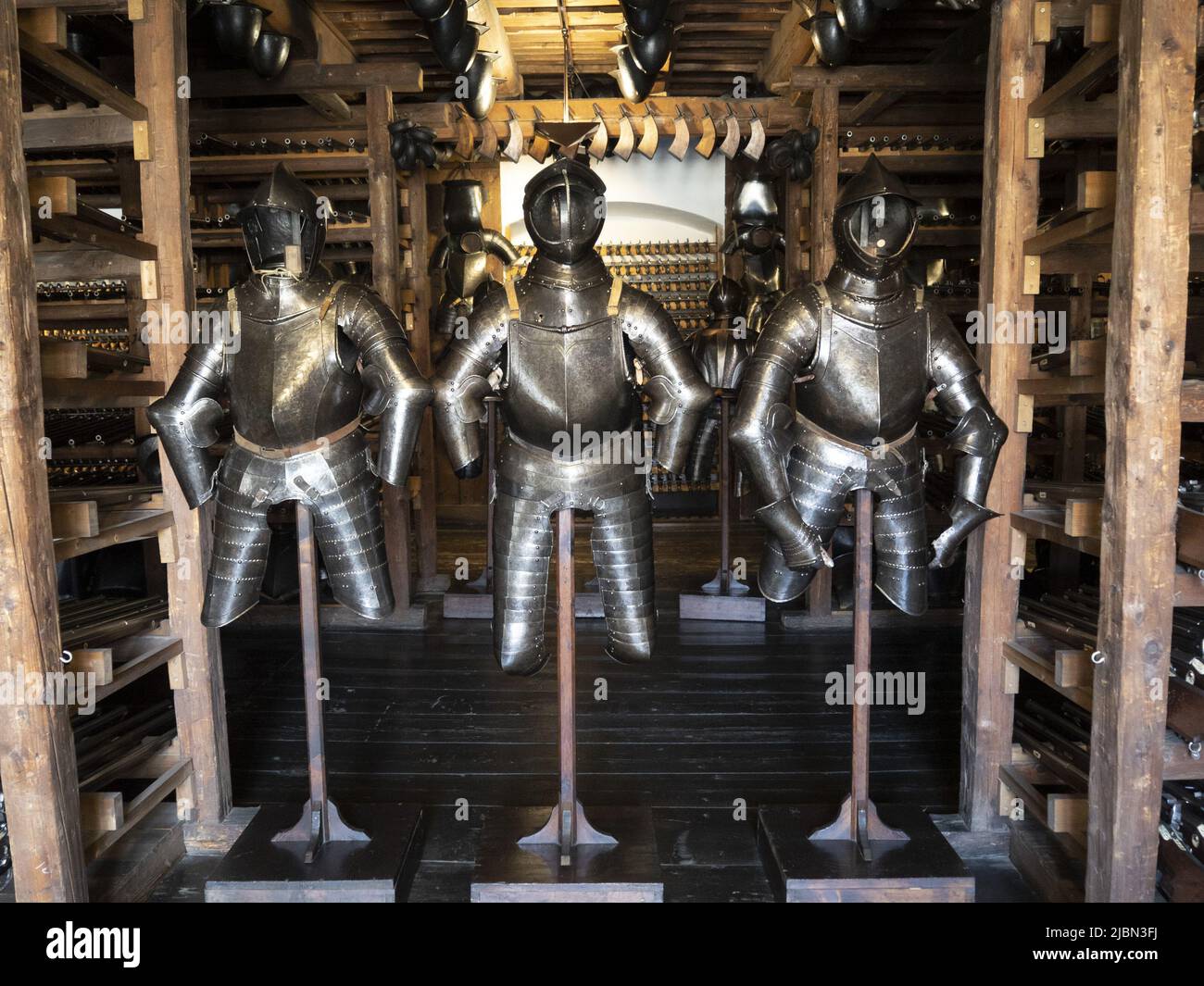 many medieval iron metal helm detail Stock Photo - Alamy