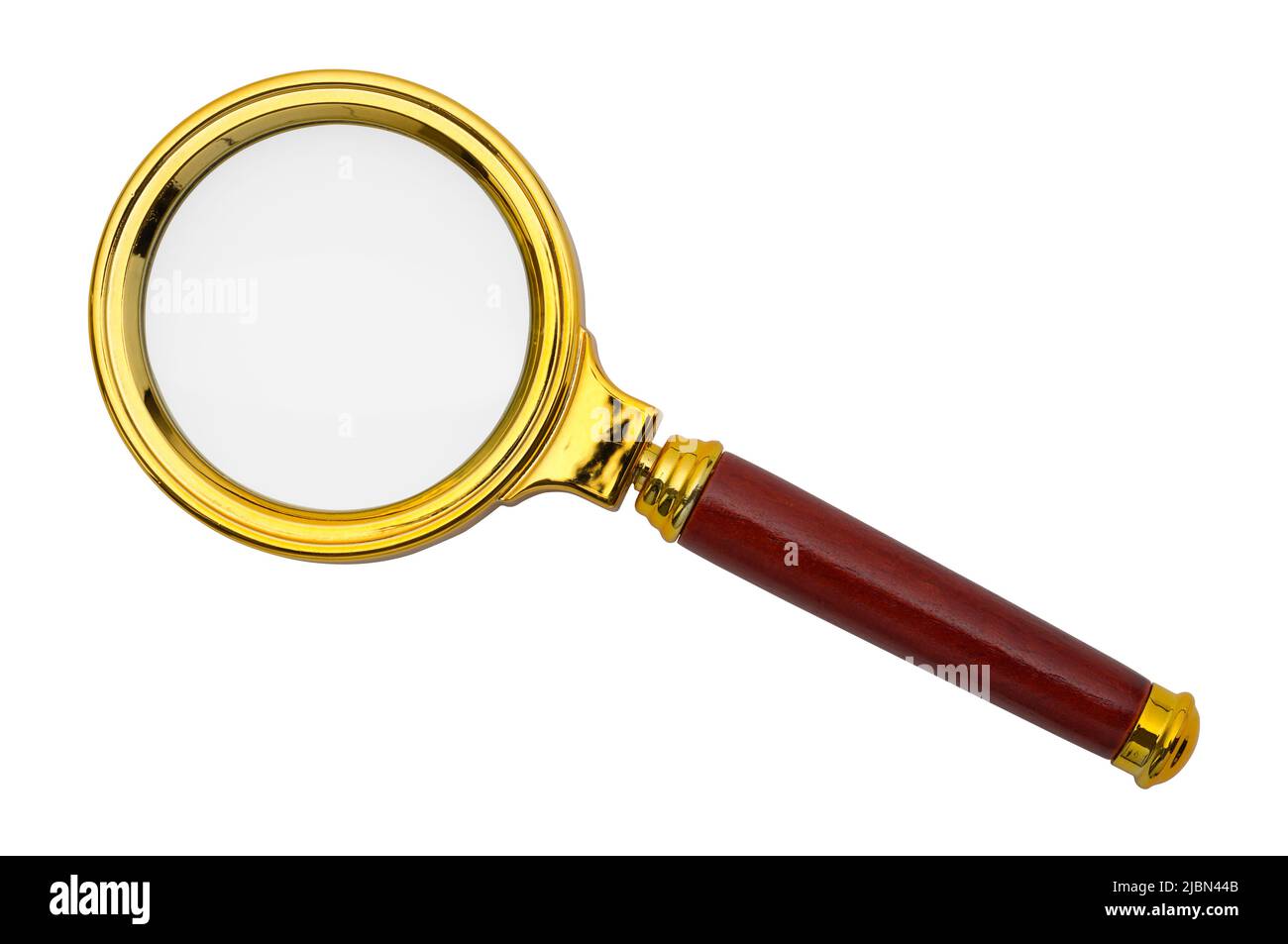 Small Magnifying Glass Cut Out on White Stock Photo - Alamy