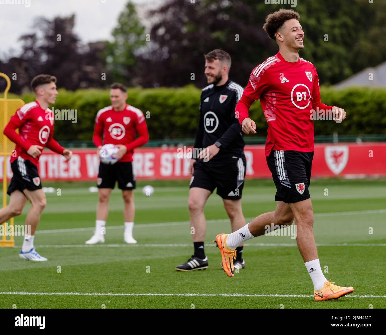 PONTYCLUN, WALES - 07 JUNE 2022: Wales' Ethan Ampadu during a training ...