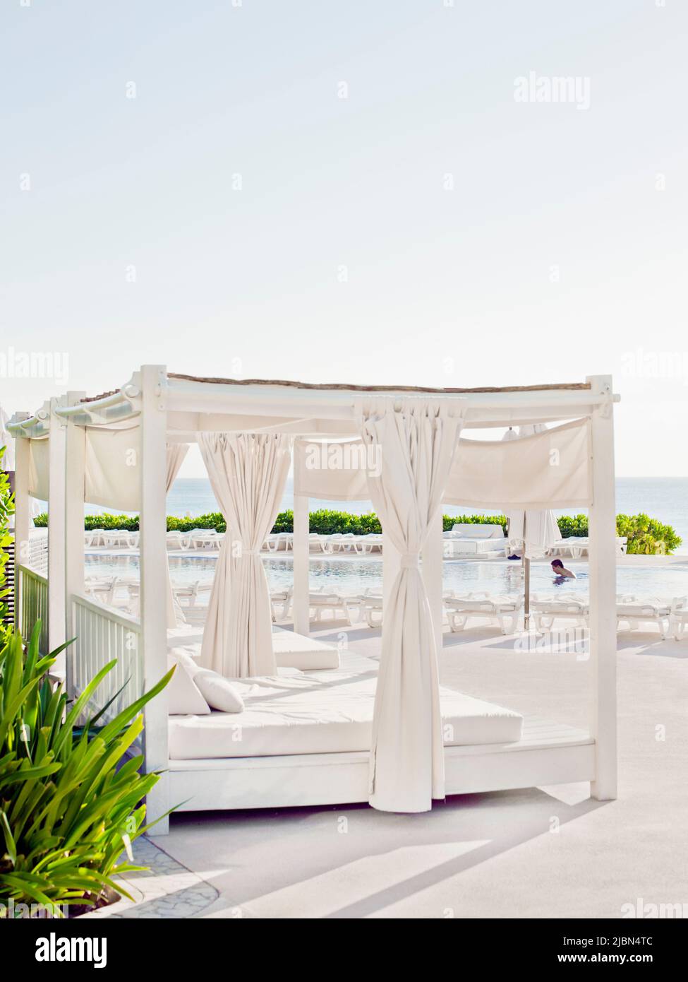 Daybeds a the oceanview swimming pool at Live Aqua Resort & Spa, a 371 ...