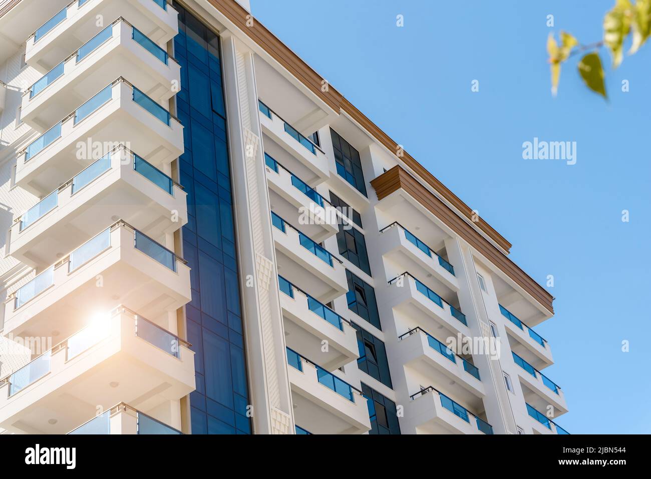 Modern facade of a residential apartment building in southern Turkey ...