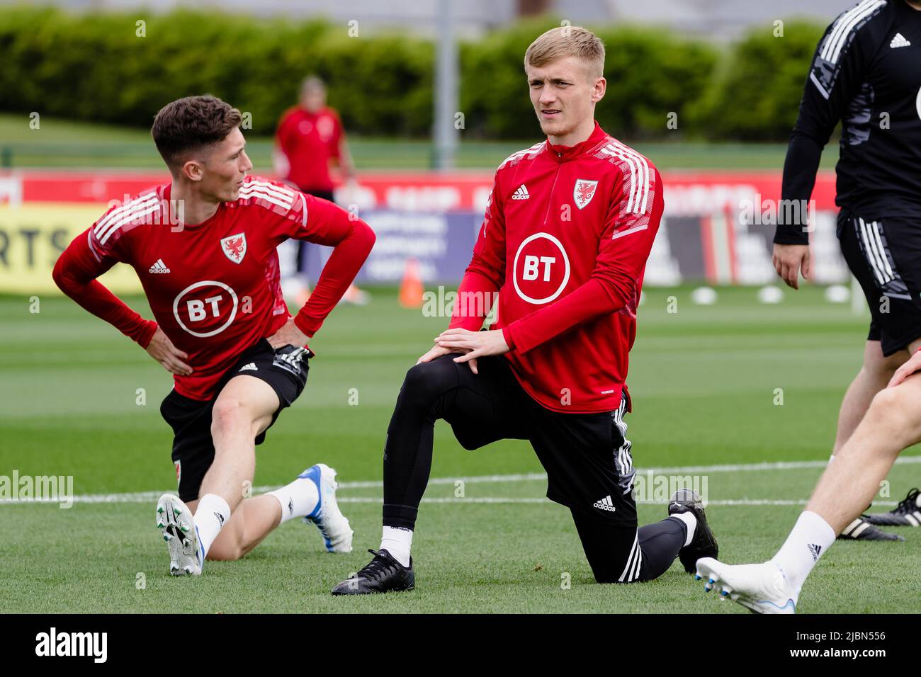 PONTYCLUN, WALES - 07 JUNE 2022:Wales' Harry Wilson and Wales' Matthew ...
