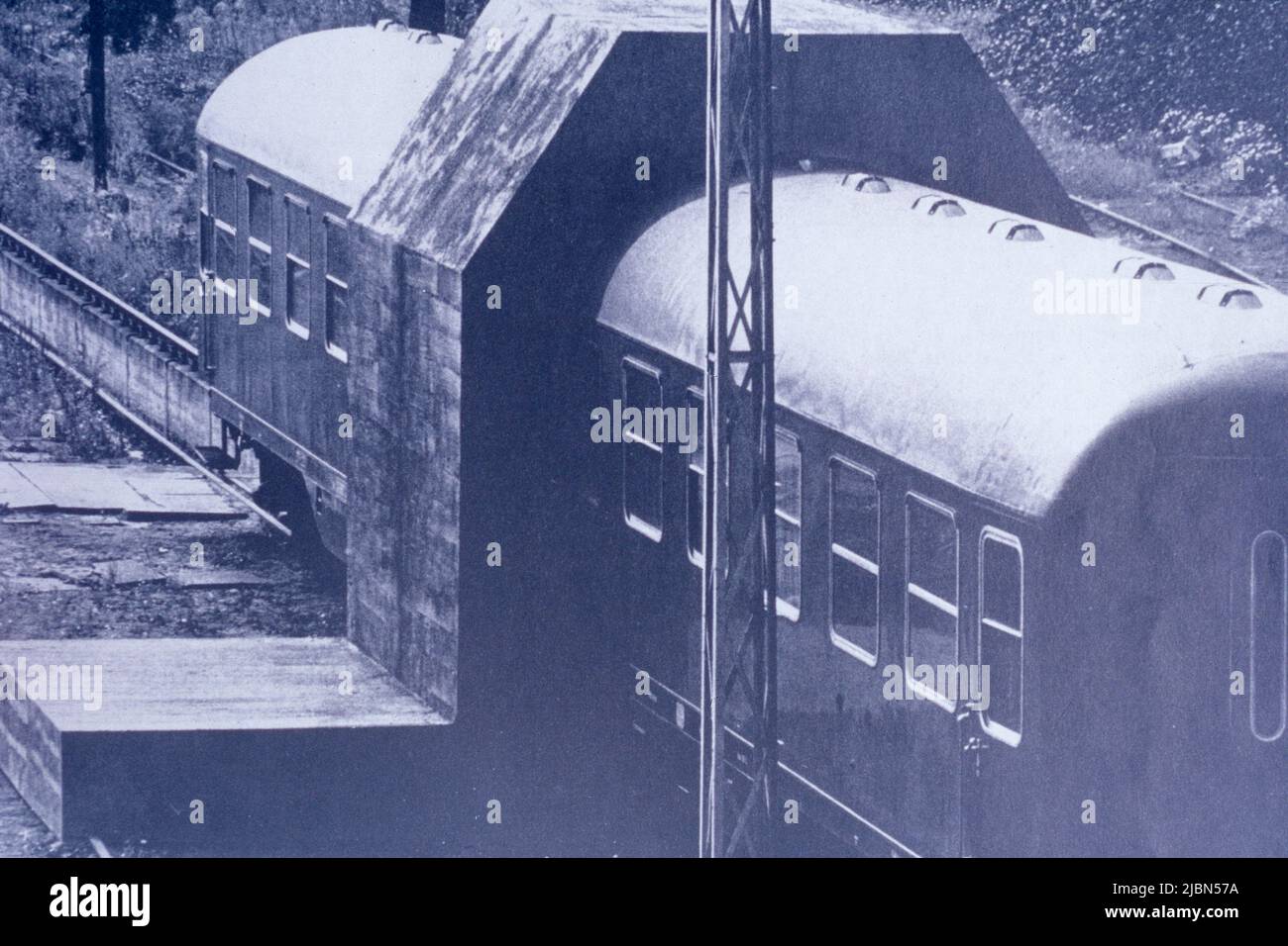 Train, artwork by German artist Wolf Vostell, 1970s Stock Photo - Alamy
