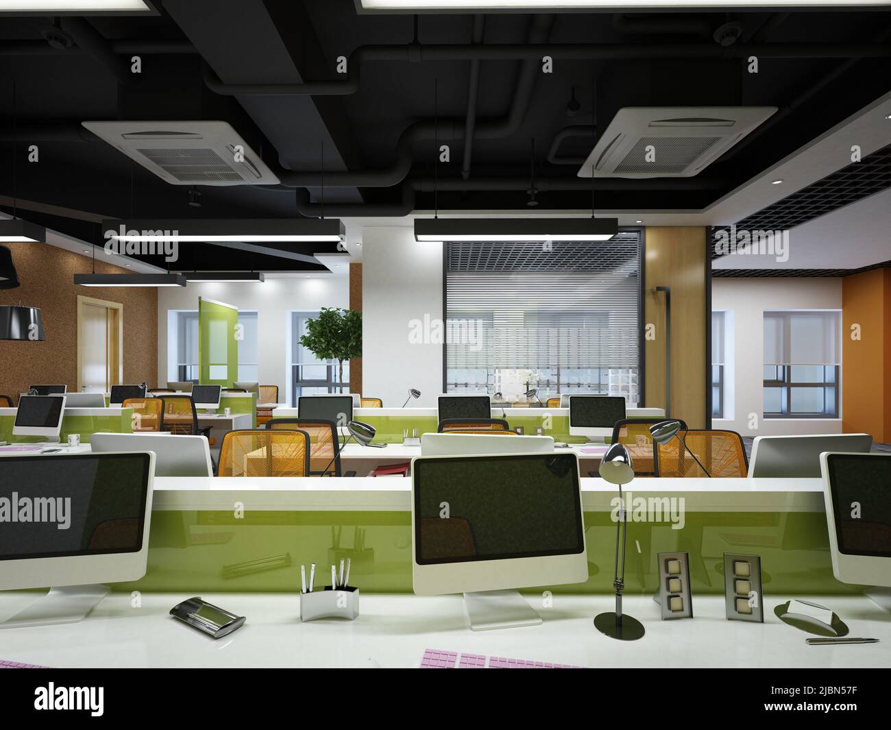 3d render of luxury office working space Stock Photo - Alamy