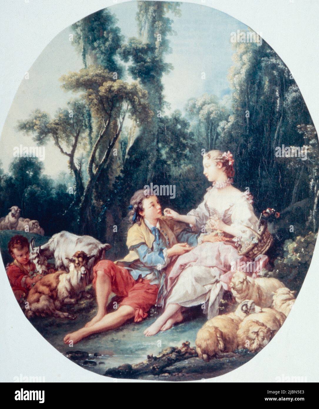 Pense-t-il aux raisins?, painting by French artist Francois Boucher ...
