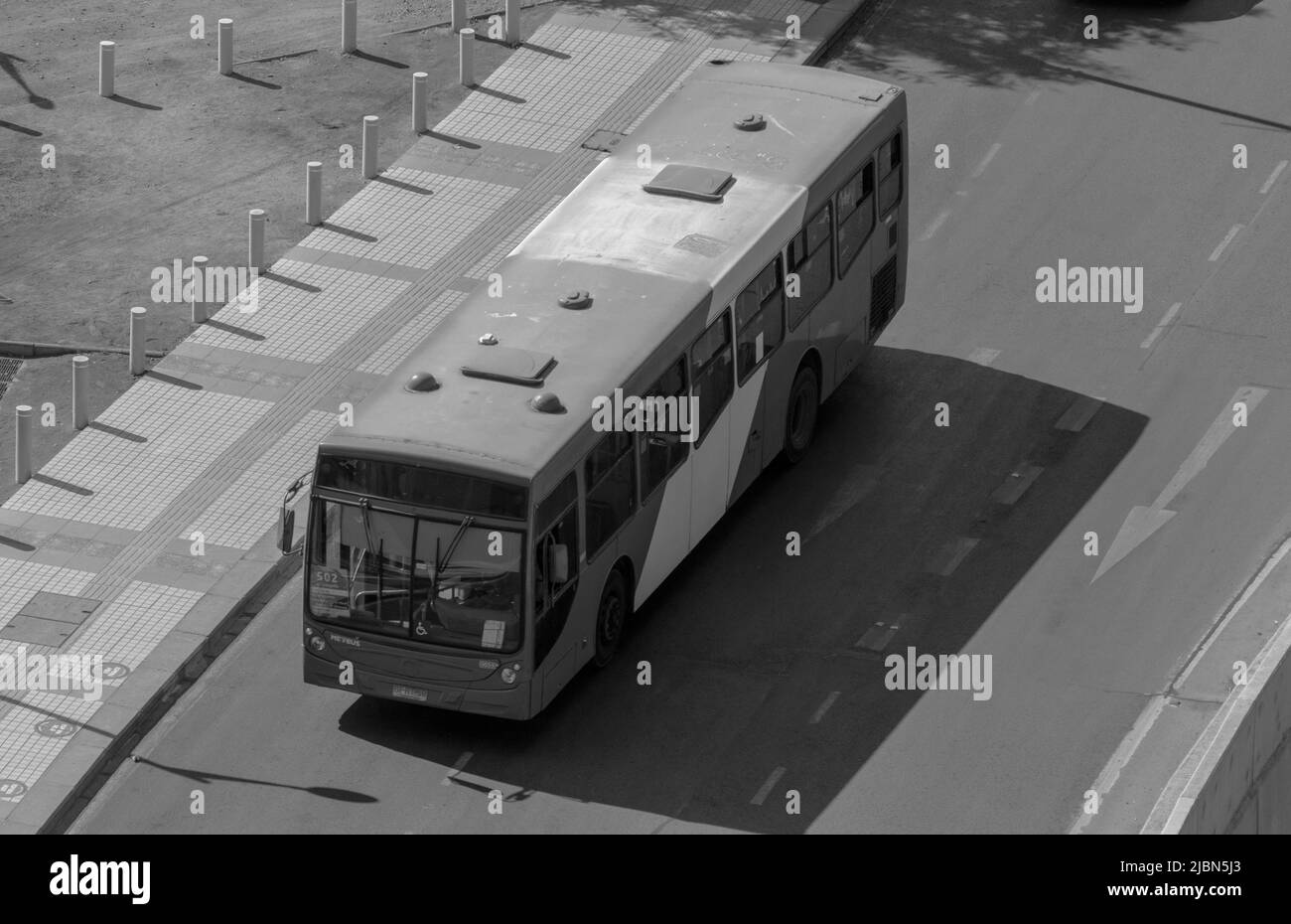 Transit bus in Las Condes, operated by Metbus in Santiago, Chile Stock ...