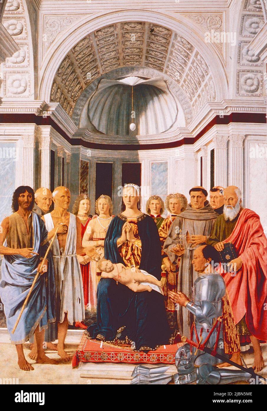 Madonna with child and saints, artwork by Italian painter Piero della ...