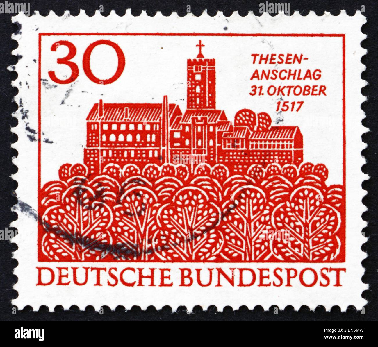GERMANY - CIRCA 1967: a stamp printed in the Germany shows The Wartburg ...