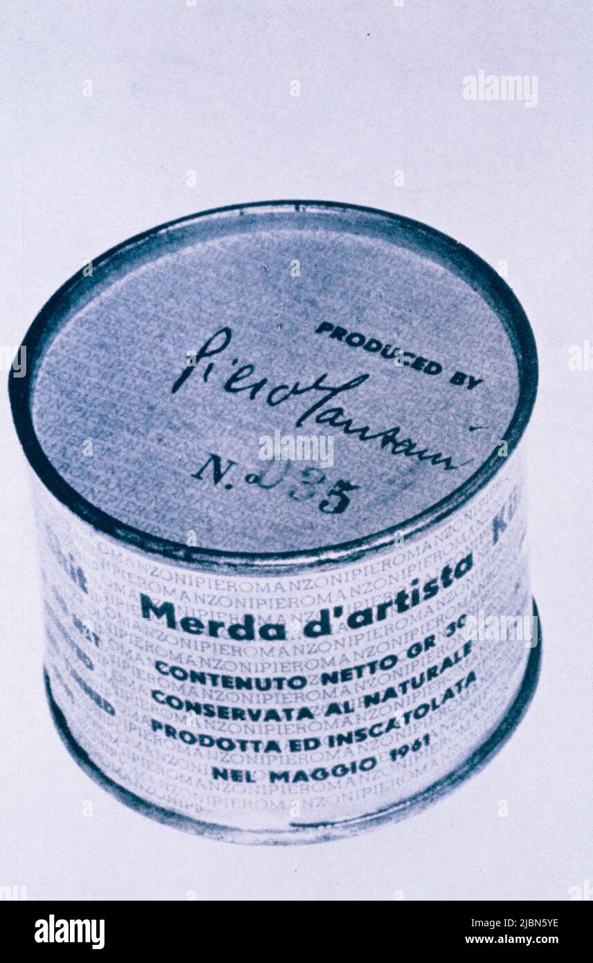 Artist Shit, artwork by Italian artist Piero Manzoni, 1961 Stock Photo ...