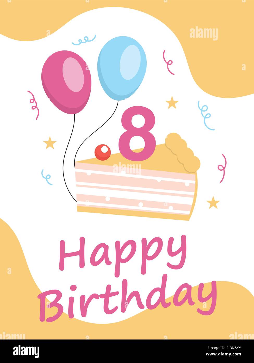 8 years old Birthday Vector Illustration Template Stock Vector Image ...