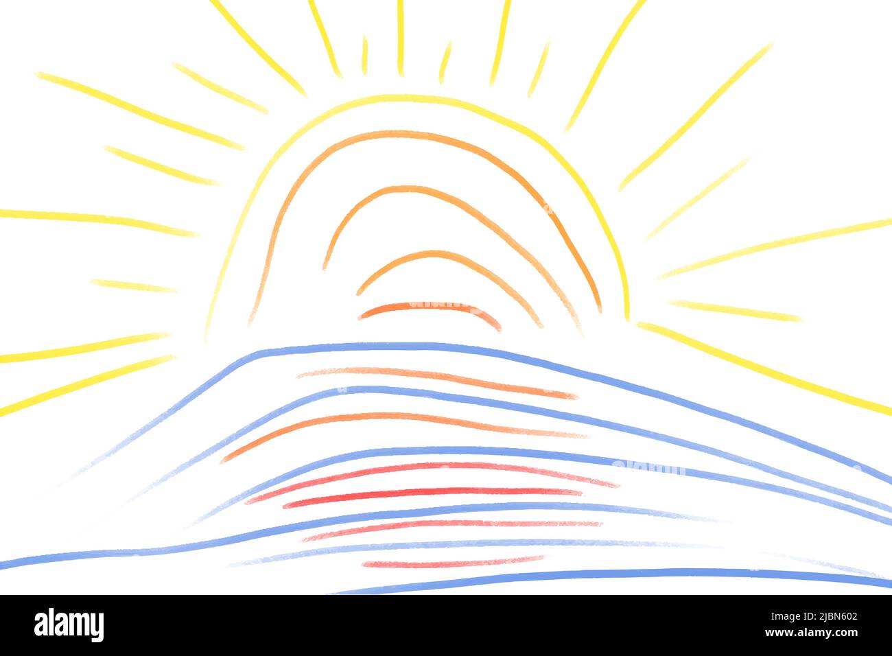 Childrens drawing beach Cut Out Stock Images & Pictures - Alamy