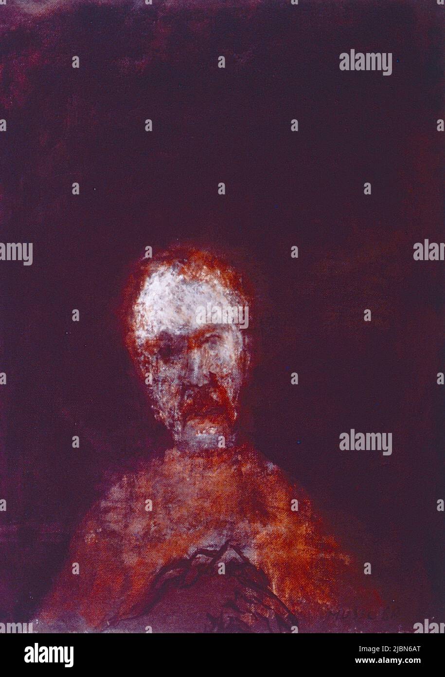 Autoportrait, artwork by Slovene artist Zoran Music, 1988 Stock Photo ...