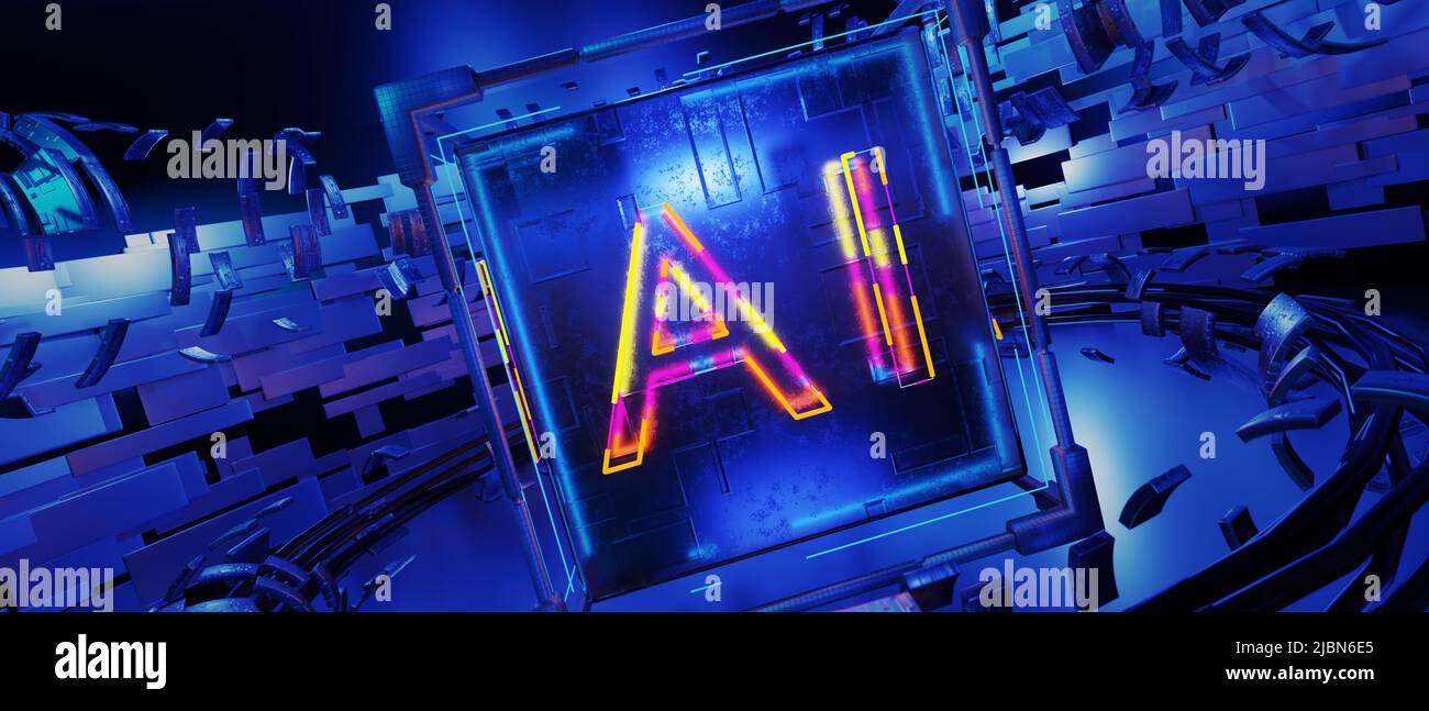 AI artificial intelligence concept. deep learning. The development of ...