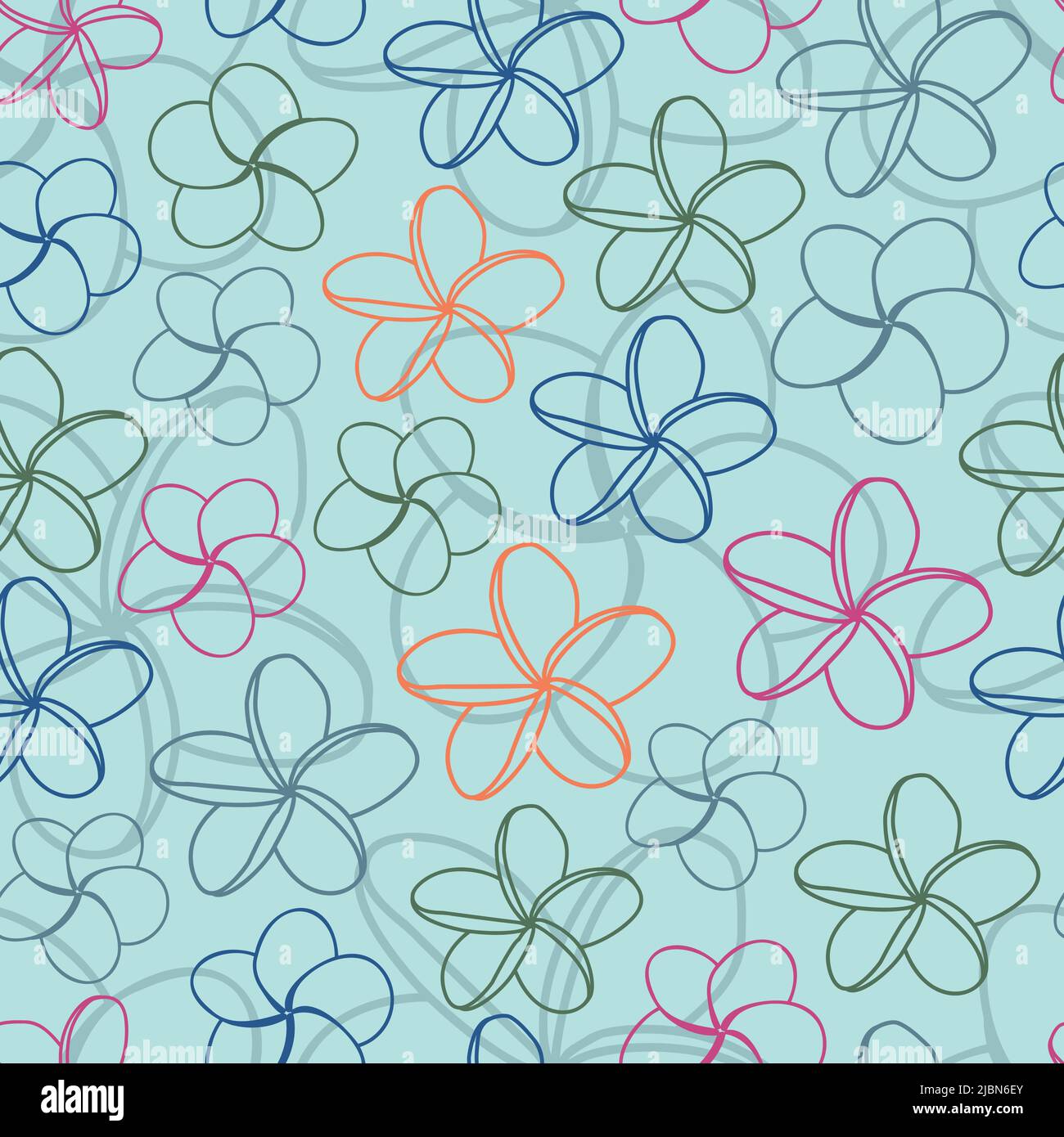 Elegant trendy vector floral seamless pattern design of frangipani ...