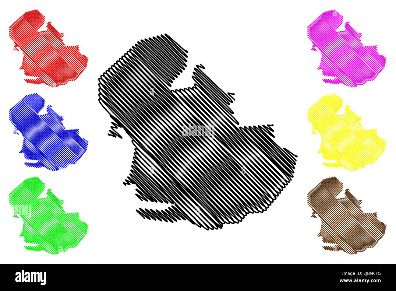 Cameron island (Canada, Nunavut Territory, North America) map vector ...