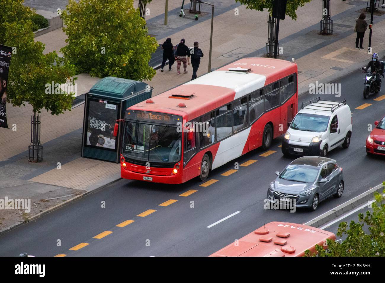 Santiago chile yellow bus hi-res stock photography and images - Alamy