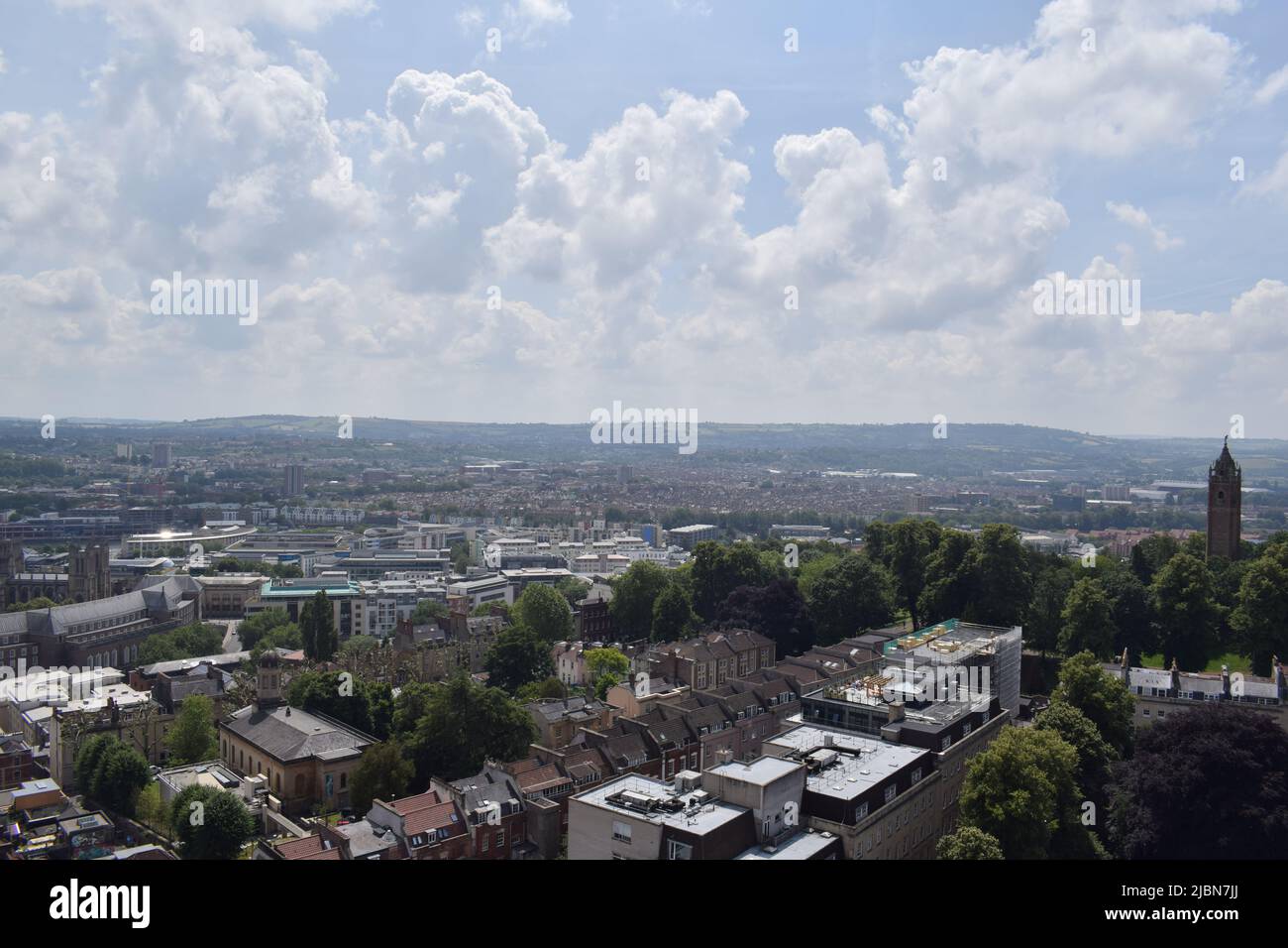 Aerial view of Bristol city during sunny day with sky and clouds Stock ...