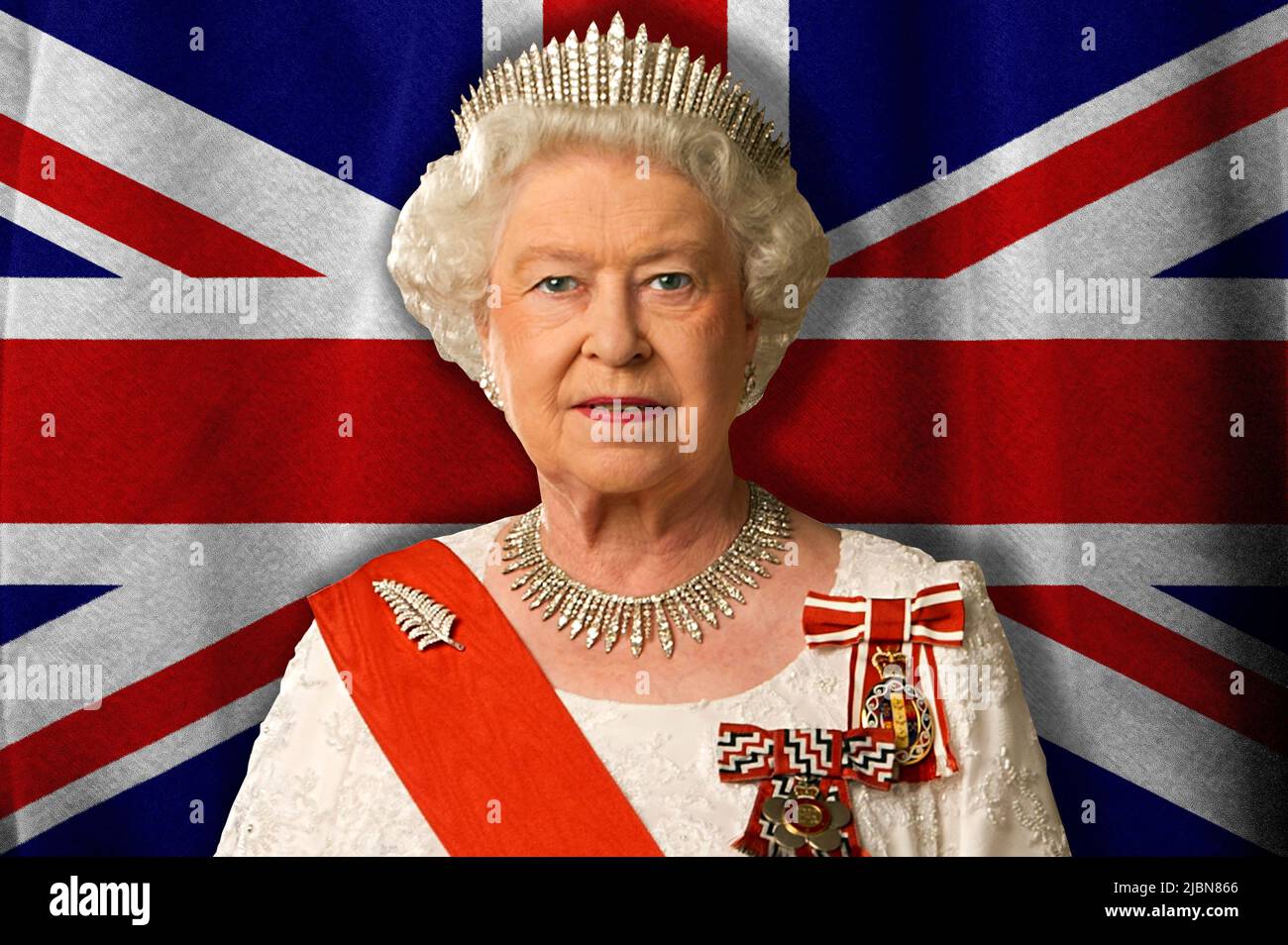 Queen elizabeth flag hi-res stock photography and images - Alamy