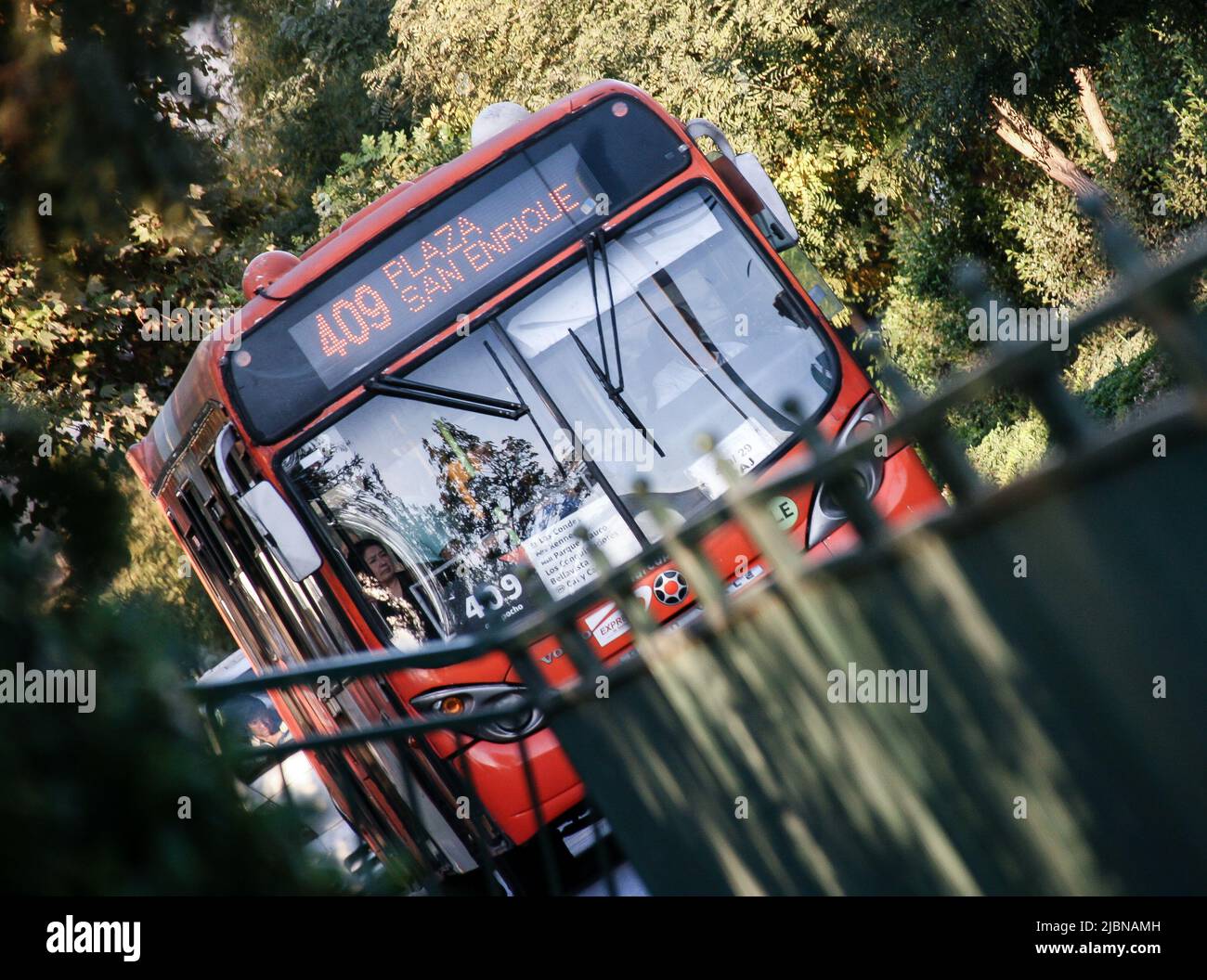 Transantiago bus in Las Condes, route 409 operated by Voy, Santiago ...