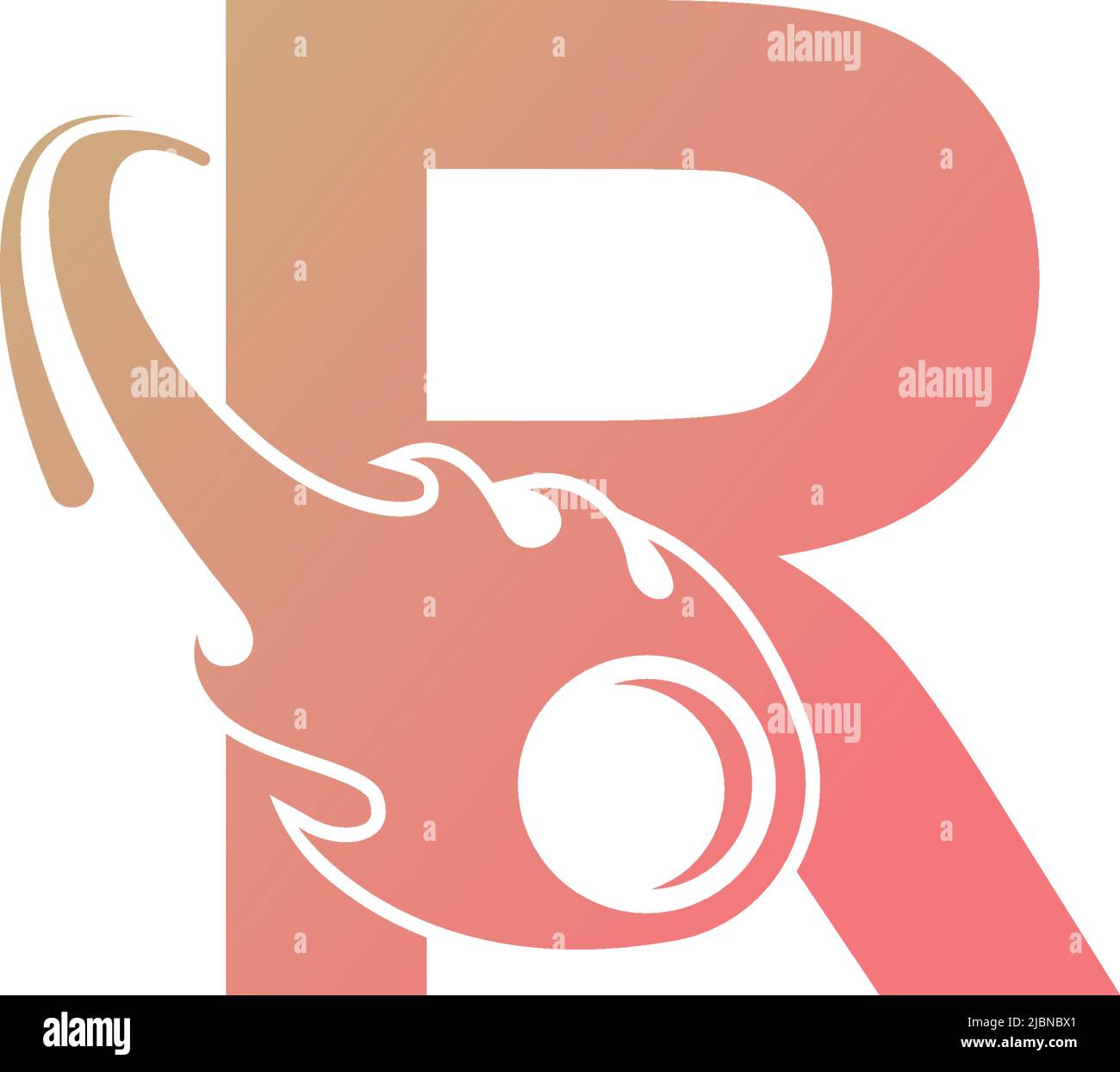Letter R is passed by a falling meteor icon illustration vector Stock ...