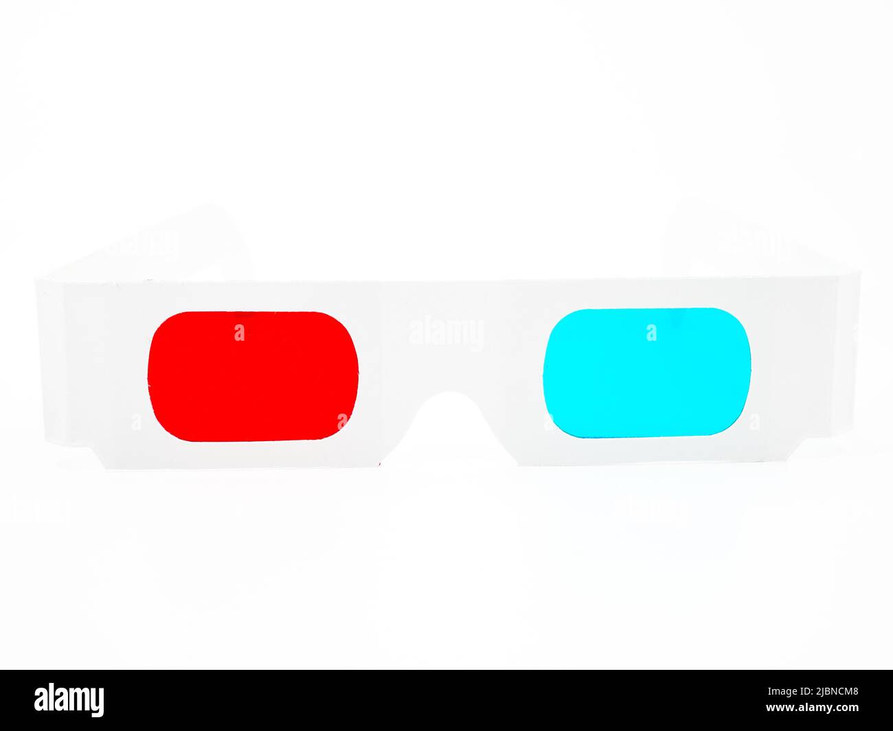 Red and blue paper glasses for viewing 3D movies and images. Isolated ...