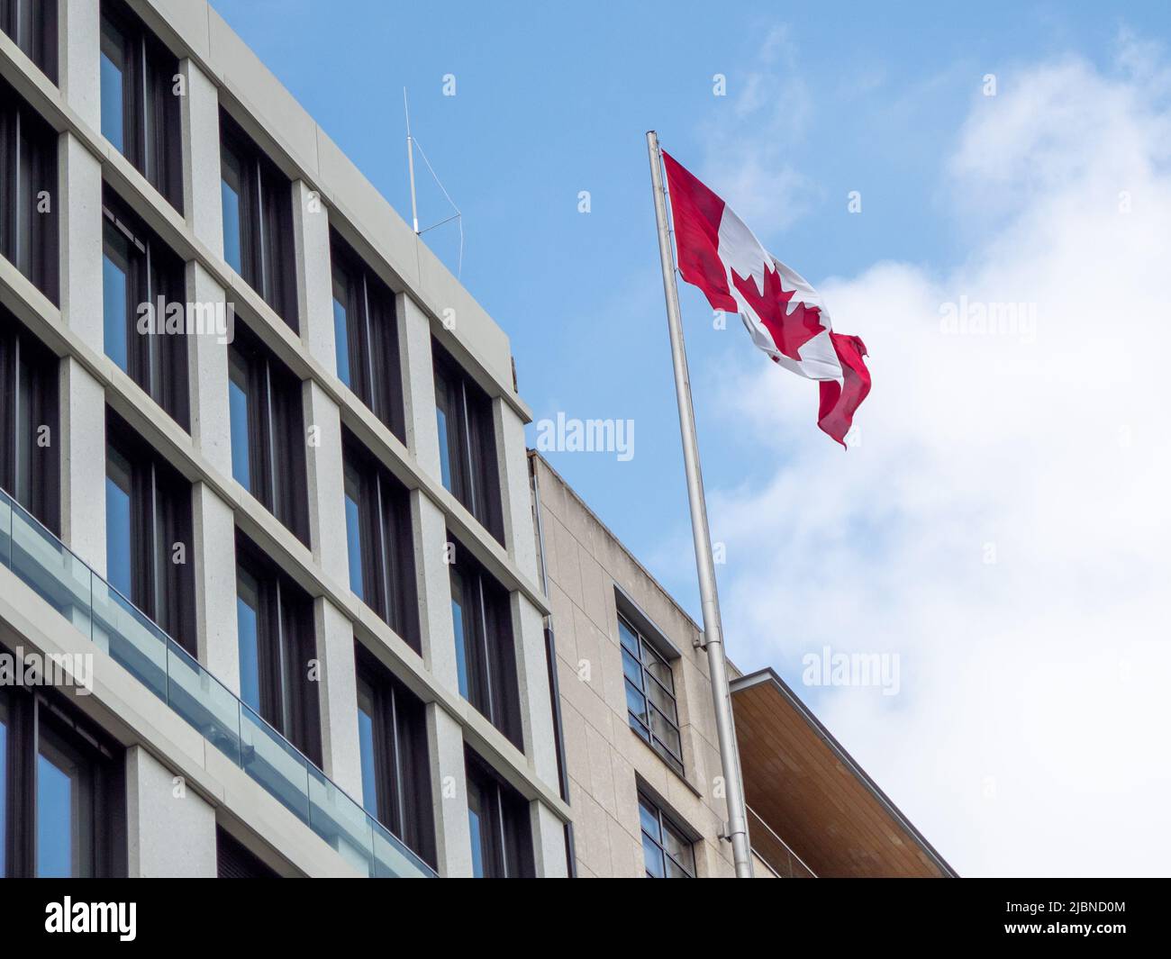 Canada flag on the building. Flag of Canada close up Stock Photo - Alamy