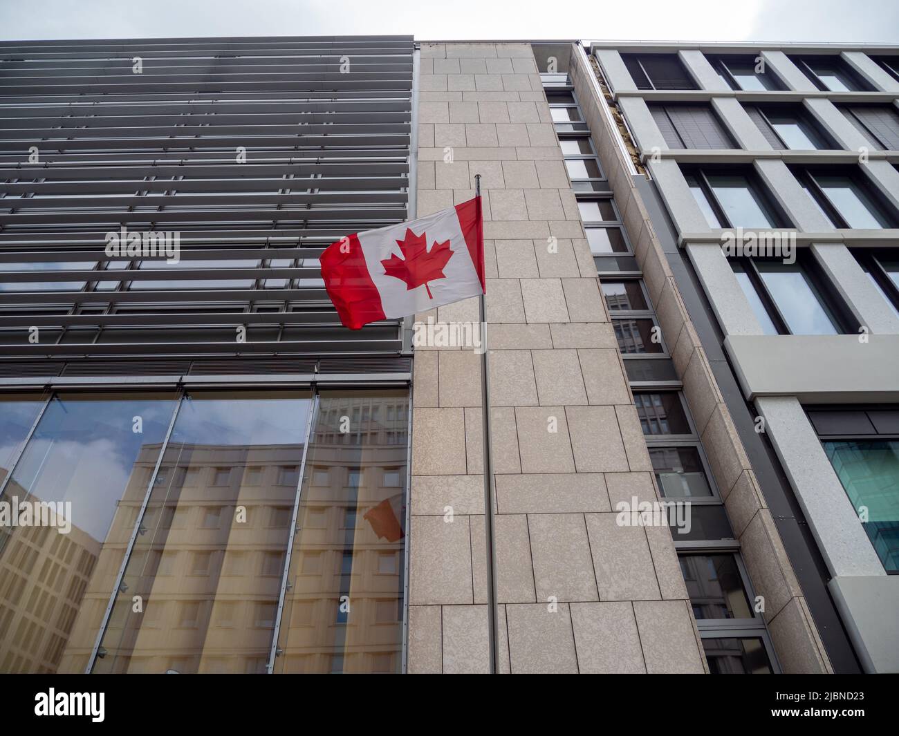 Canada flag on the building. Flag of Canada close up Stock Photo - Alamy