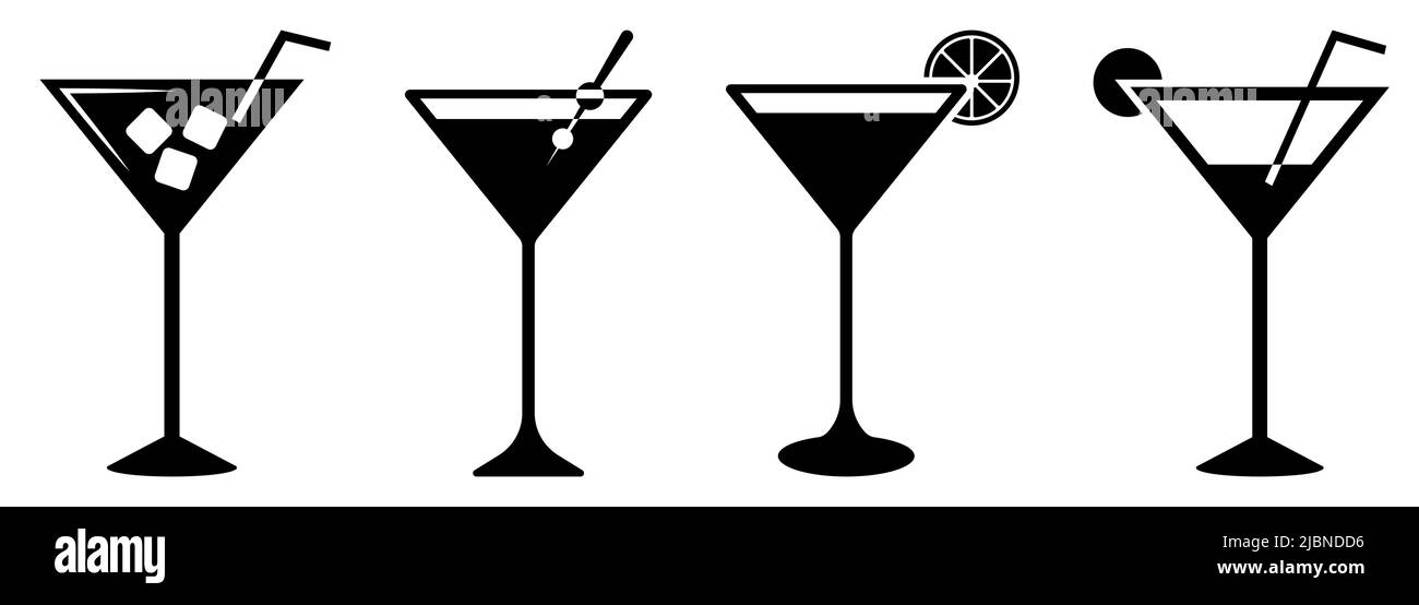 Cocktail icon set. Alcohol symbol. Symbol for website design, logo, app ...