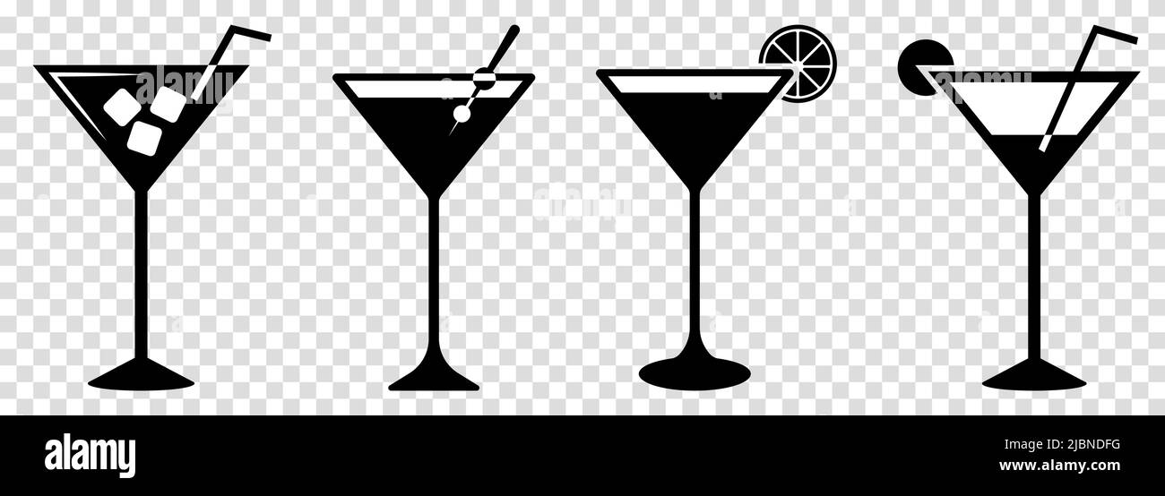Cocktail icons set. Alcohol symbol. Vector illustration isolated on ...