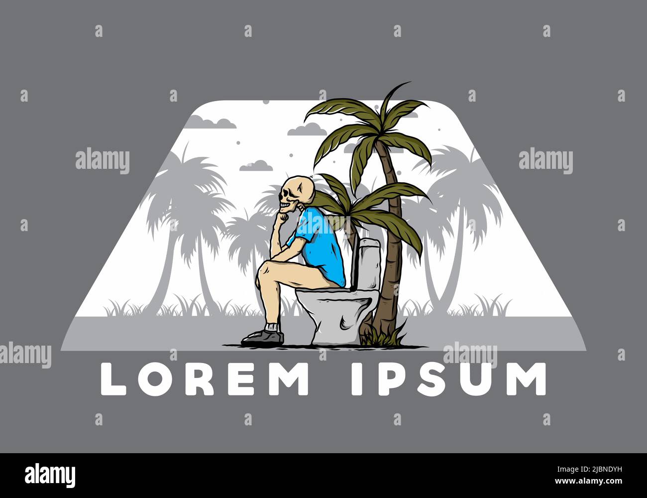 Wc toilet on beach Stock Vector Images - Alamy