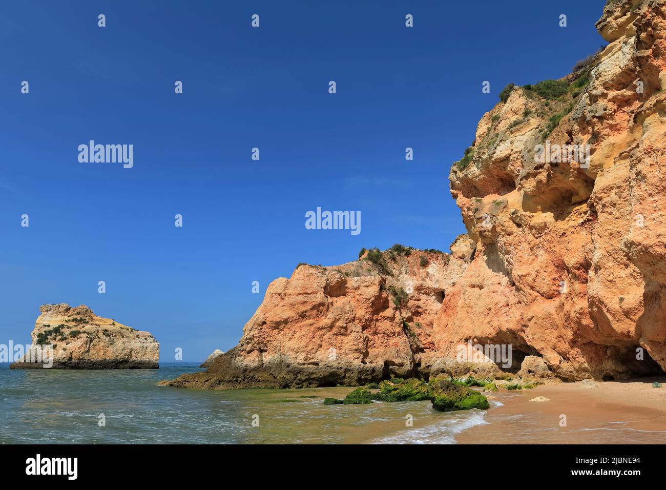 Seastacks and cliffs of the central section-Praia da Prainha Beach ...