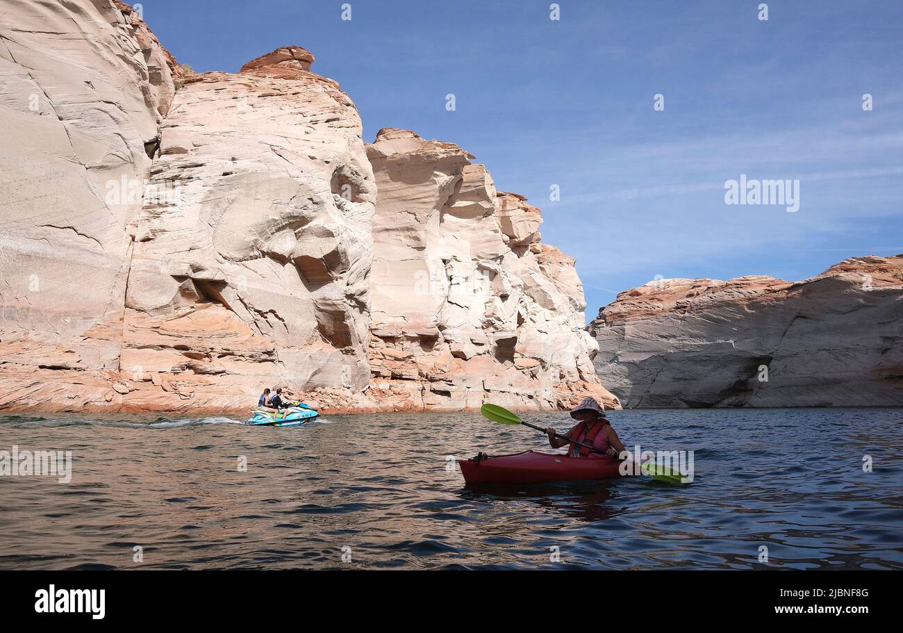 Page, Arizona, USA. 5th June, 2022. Boaters on Lake Powell can view the ...