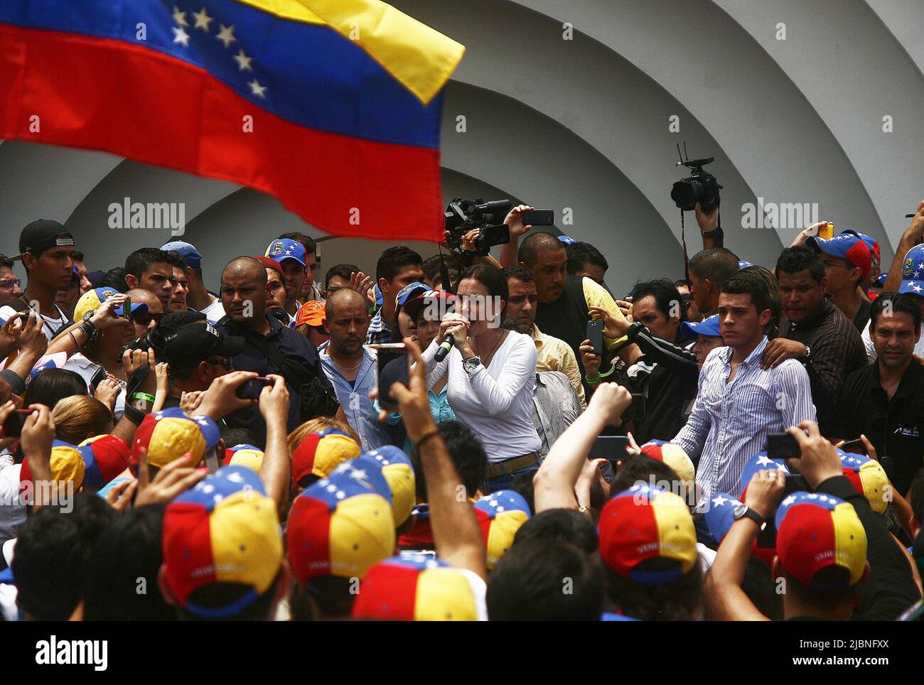 The national leader of the Vente Venezuela party María Corina Machado ...