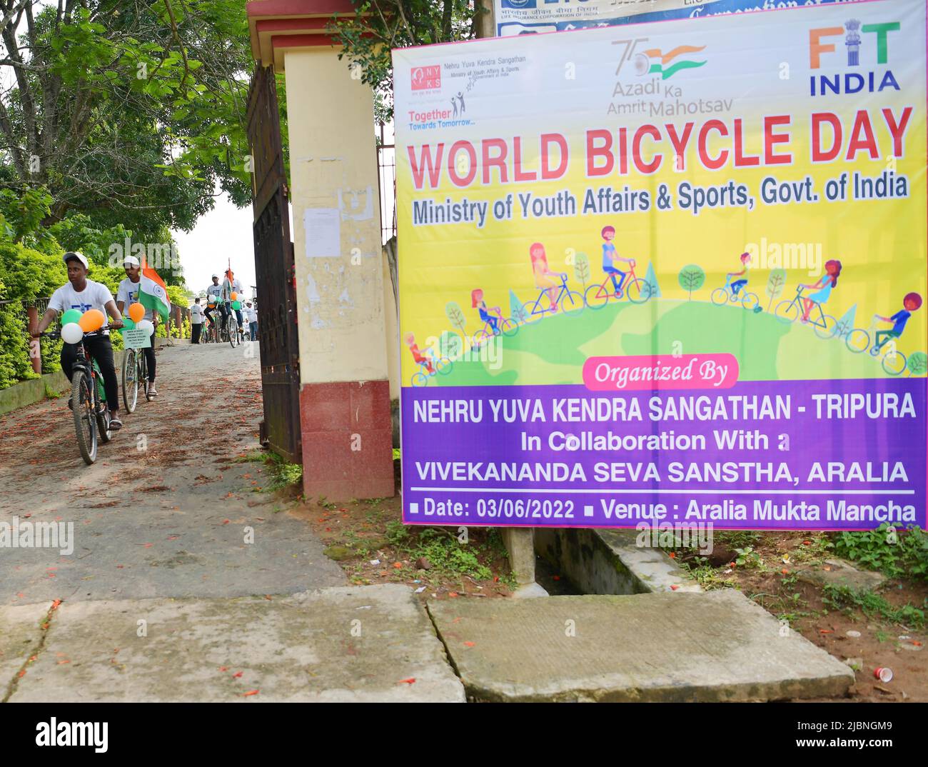 Students of Tripura Sports Schools participate at a bicycle rally on ...