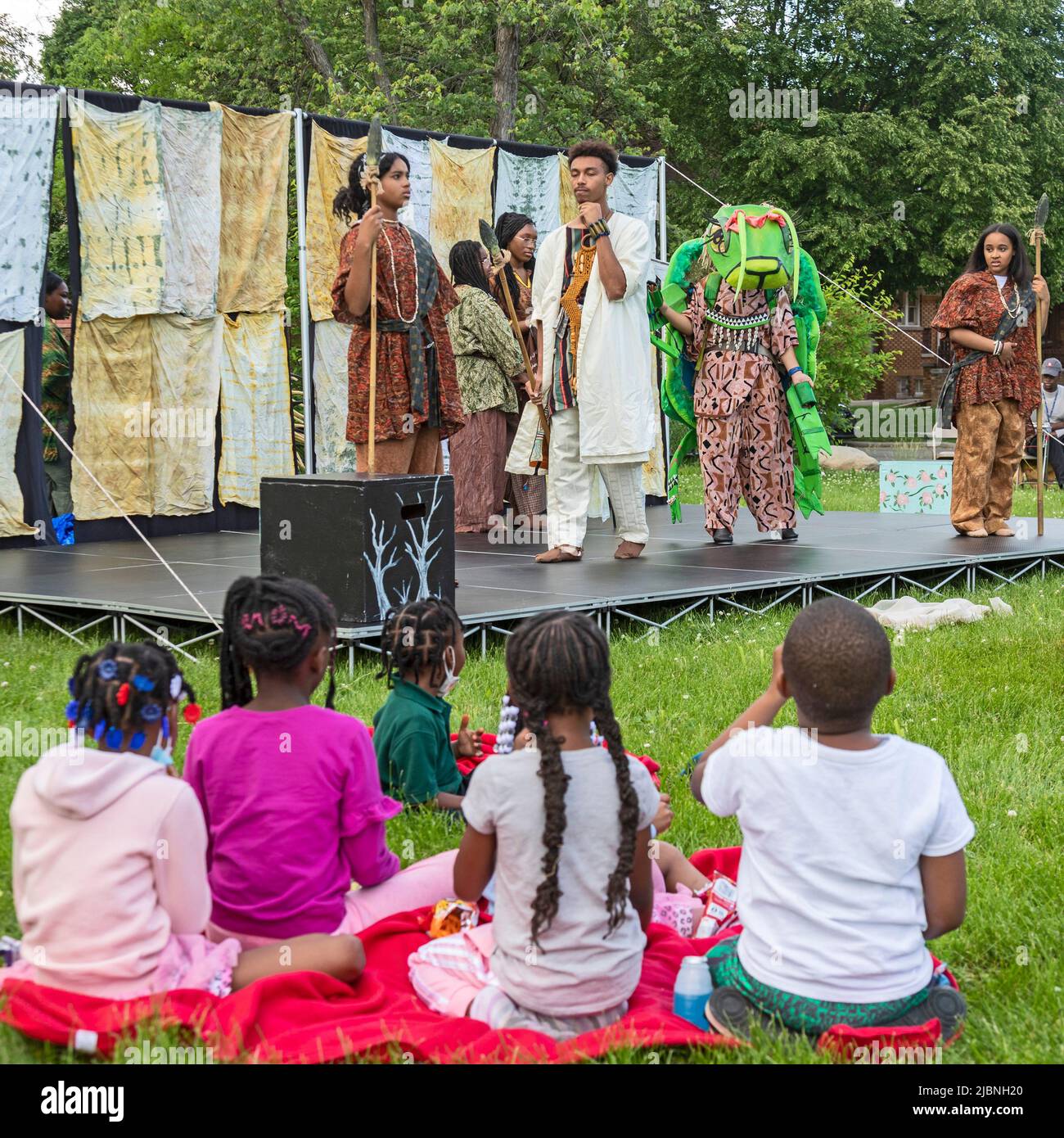 Detroit, Michigan - Mosaic Youth Theatre performs Mwindo, a play, with ...