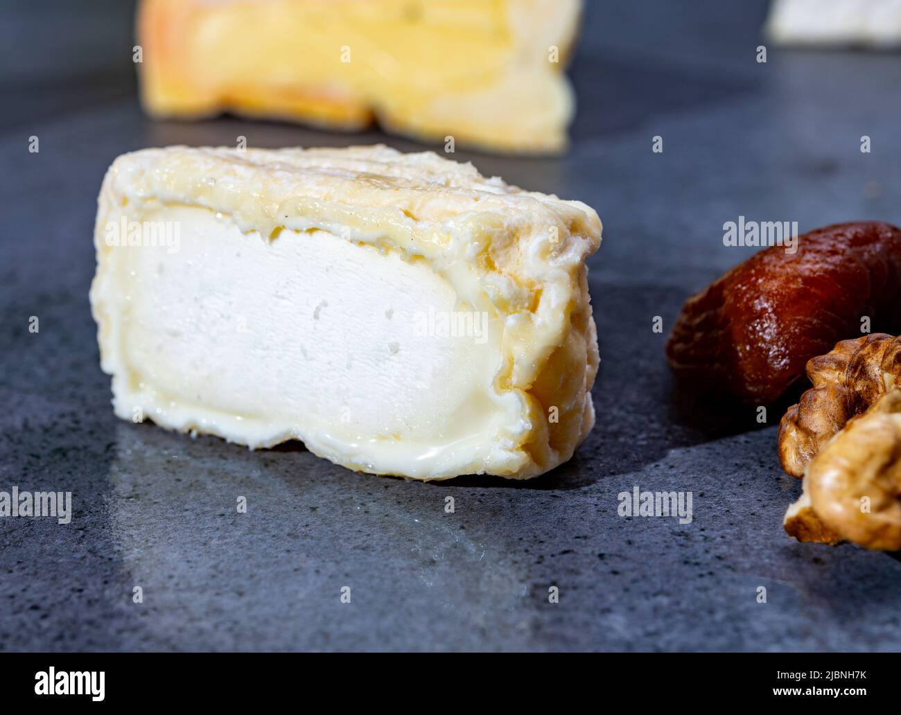 Creamy crottin goat cheese from France, french soft cheeses collection ...