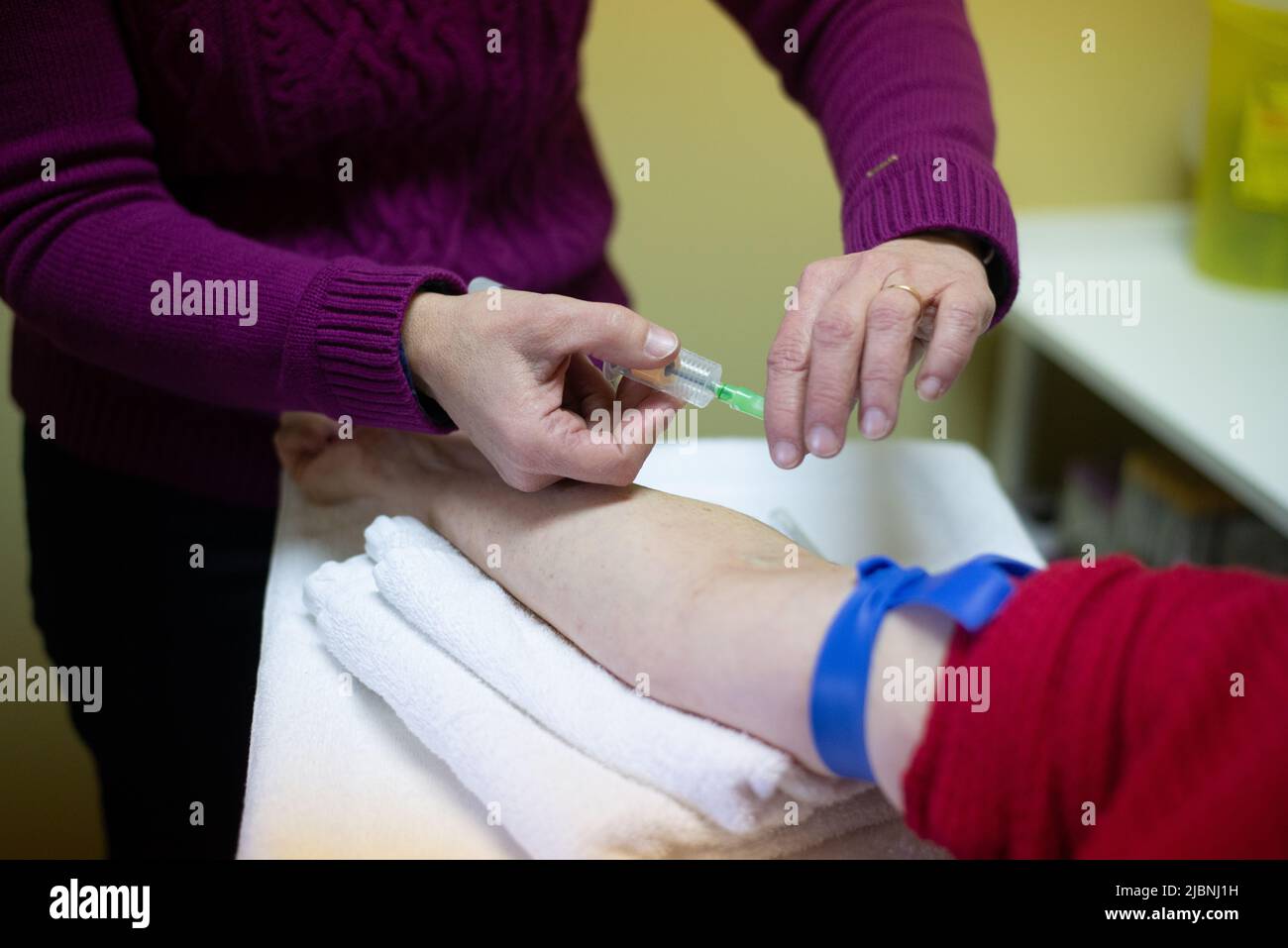 Having a blood test hi-res stock photography and images - Alamy