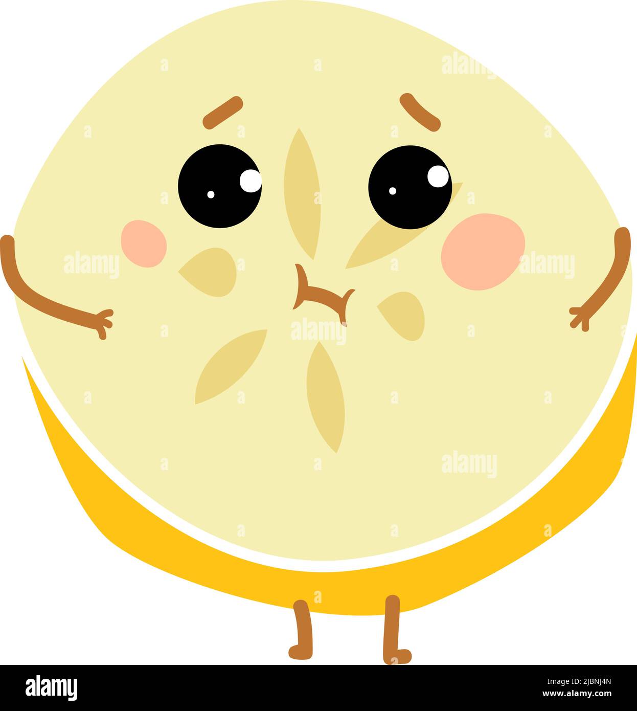 Funny banana slice character. Cut fruit emoji Stock Vector Image & Art ...