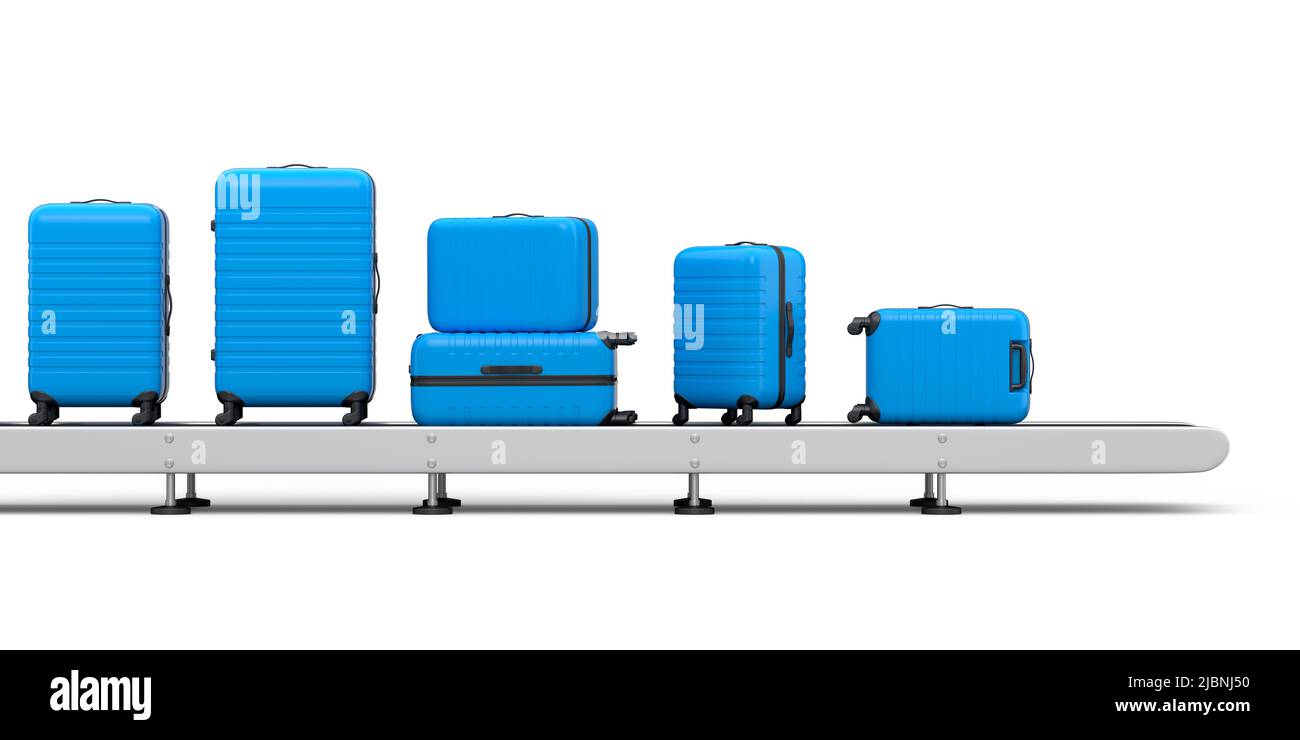 Airport luggage conveyor belt, manufacture line or baggage claim area ...